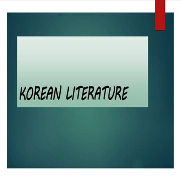Korean literature | PPTX