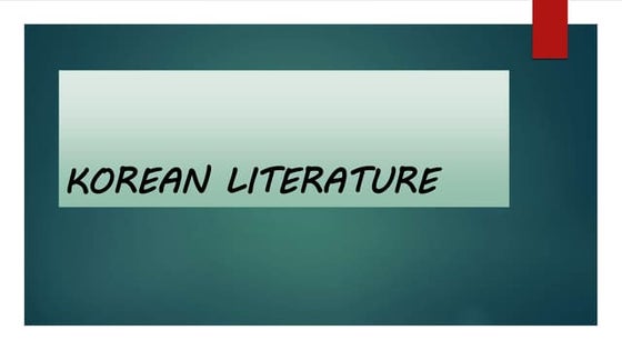 Korean literature | PPTX
