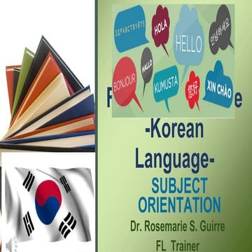 Korean Language Course Content | PPTX | Educational Assessment | Education