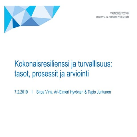 Turvallisuus yhdyspintapalveluna - paikallinen ja alueellinen taso | PDF