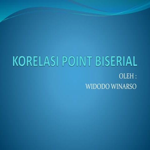 Korelasi point biserial | PPTX