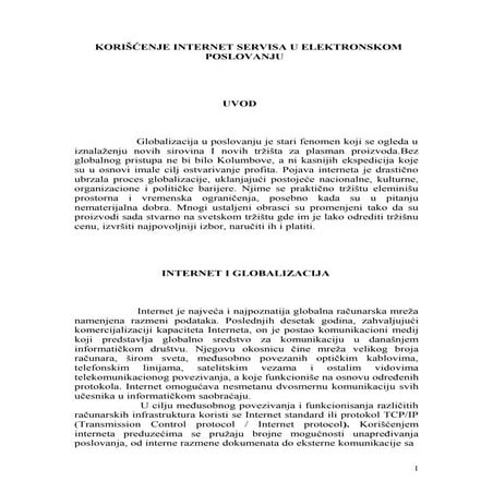 Koriscenje internet servisa u elektronskom | PDF