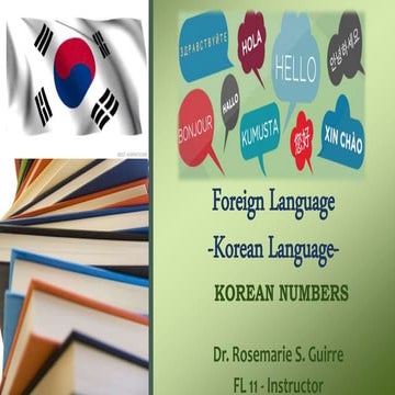 Info-Sheet# 9: Korean Number 한국 번호 | PPTX