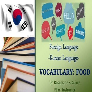 Korean Language Vocabulary Food | PPT