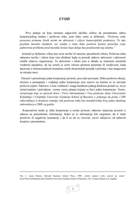 Poslovna etika menadzment | PDF