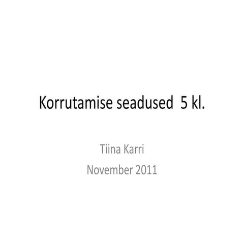 Korrutamise seadused 5 kl | PPTX