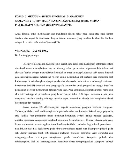 PPT SPK Kelompok 4 - Executive Information System (EIS) | PPT