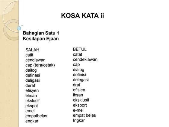 Kosa kata 1 | PPTX