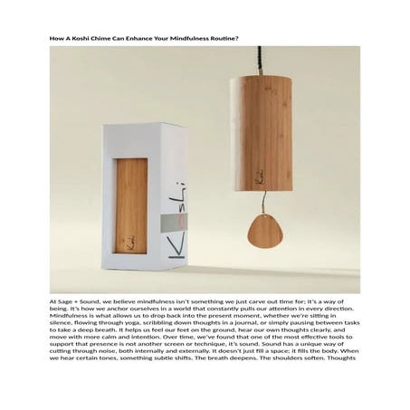 How A Koshi Chime Can Enhance Your Mindfulness Routine? | DOCX