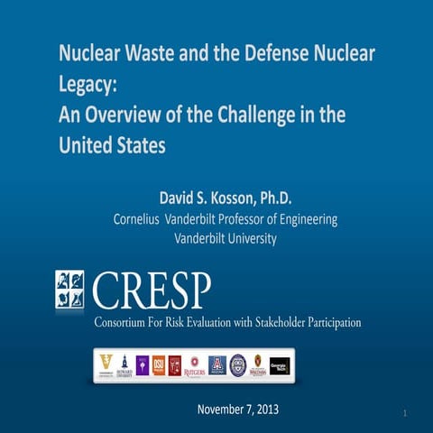 (NuClean) Nuclear Waste and the Defense Nuclear Legacy: an Overview of ...