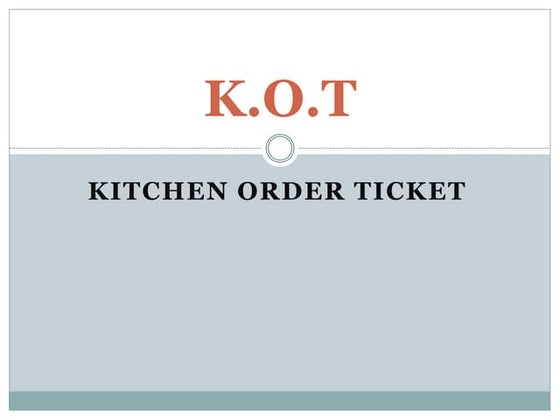 Kitchen order ticket | DOCX