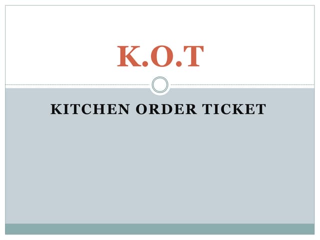 Kitchen order ticket | DOCX