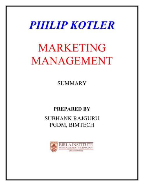 Pricing- PHILIP KOTLER | PPTX