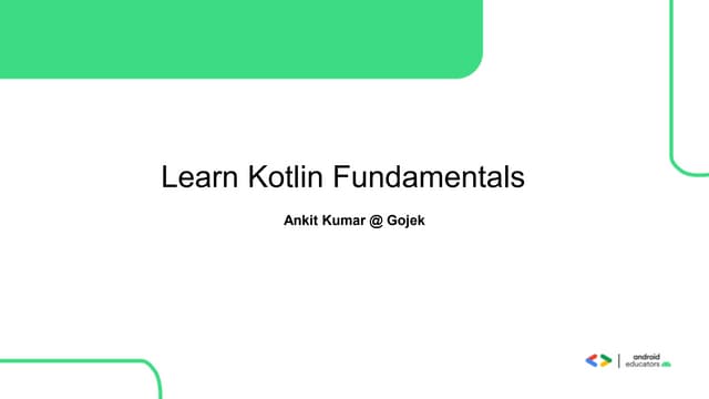 Kotlin Fundamentalspptx Programming Languages Computing