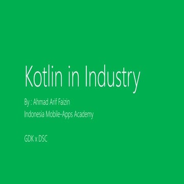 Kotlin In Industry Pptx Programming Languages Computing