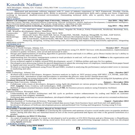 Koushik Nallani .NET Developer | PDF