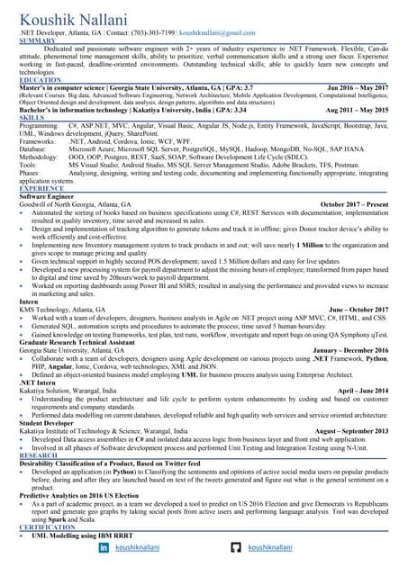 Sai Likhith Kanuparthi resume | PDF