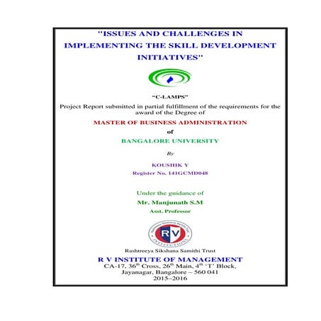 "Issues and Challenges in Implementing the skill development ...
