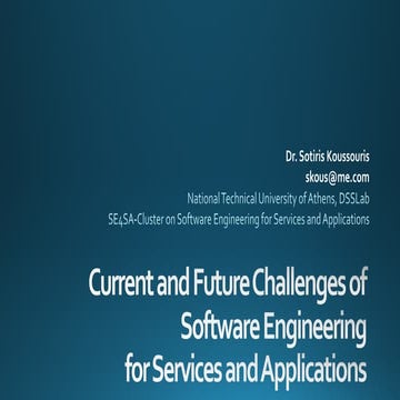 Current and future challenges of software engineering for services and ...