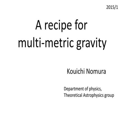 A recipe for multi-metric gravity | PDF