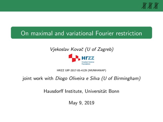 On Maximal And Variational Fourier Restriction Ppt