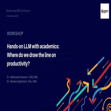 Hands-on LLM with Academics: Where Do We Draw the Line on Productivity ...