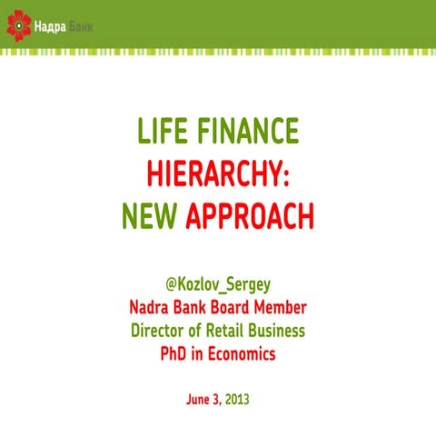 Life Finance Hierarchy: New Approach | PDF