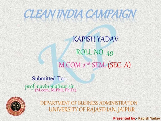 स्वच्छ भारत अभियान | PPT