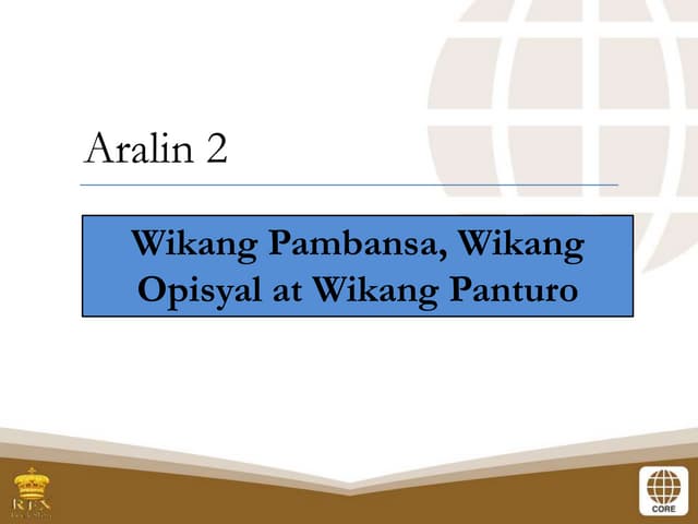 Konstitusyonal na batayan ng wikang pambansa | PPT