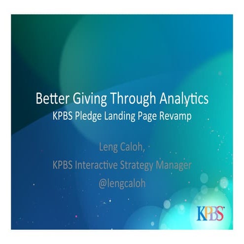 Better Giving Through Analytics | PPT