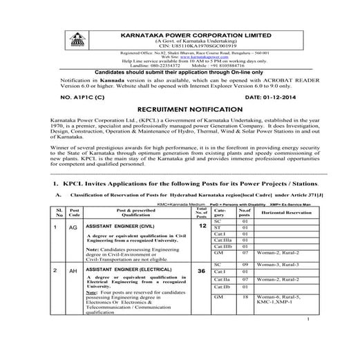 Kpcl notification | PDF