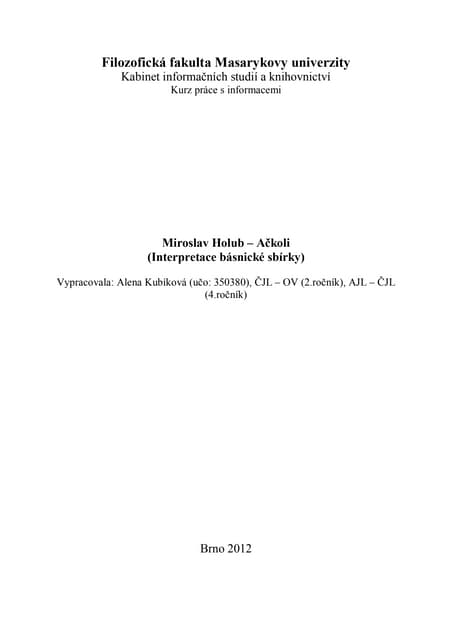 Závěrečný úkol KPI | PDF