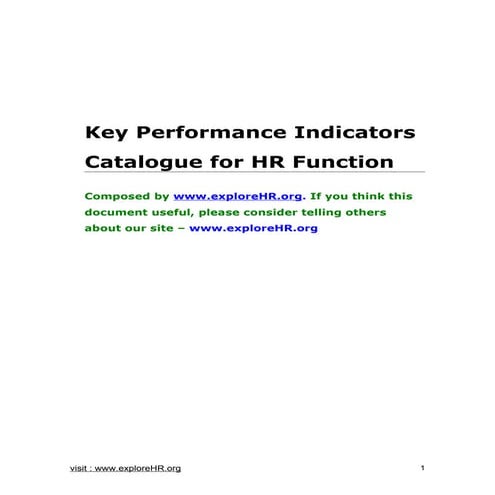 Kpi Catalogue | DOC