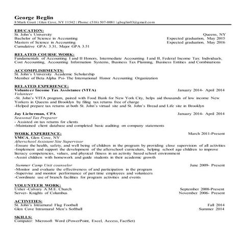 Kpmg resumè | DOCX