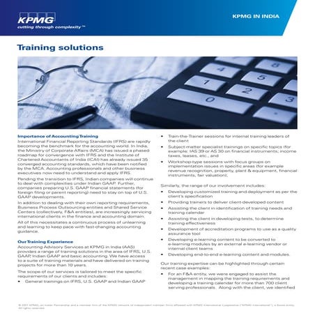 KPMG Training Solutions | PDF
