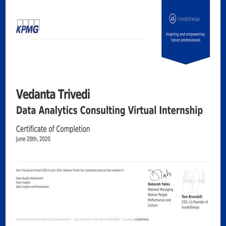 KPMG Virtual Intership Certificate | PDF