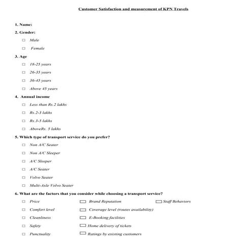 Kpn questionnaire | PDF