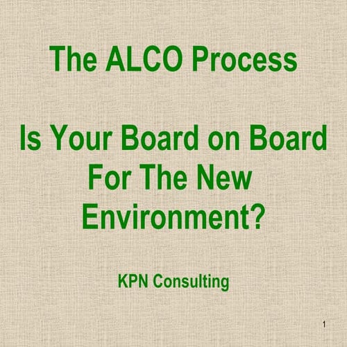 ALCO Process - Historical Perspective | PPT