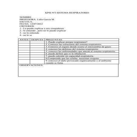 Kpsi sistema respiratorio | DOCX