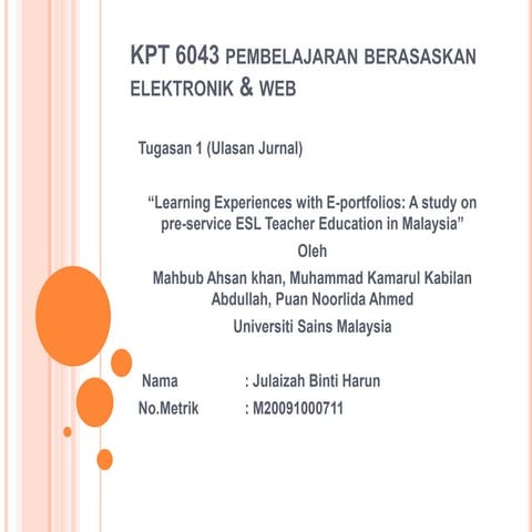 Kpt 6043 presentation | PPTX