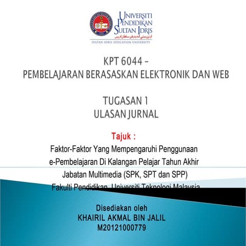 Kpt 6044 –tugasan1.jurnal | PPT