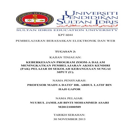 KPT 6044 tugasan 3 | DOCX