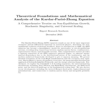 KPZ Equation: A Comprehensive Description | PDF