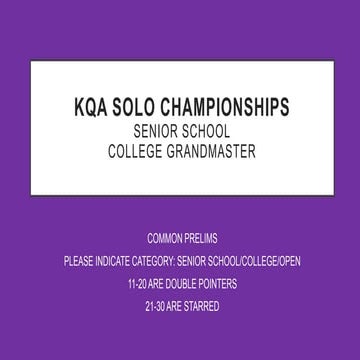 KQA Collegiate Grandmaster Prelims 2019 | PPTX