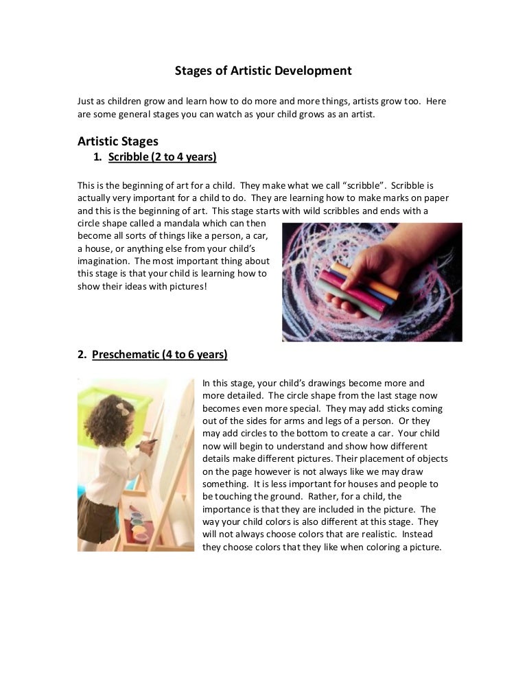 Schematic Stage Of Artistic Development