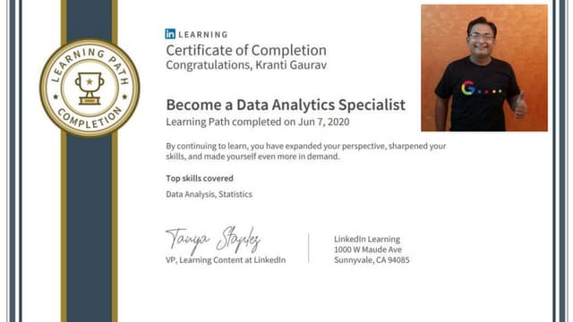 Kranti Gaurav - Data Analytics Specialist | PPT Kranti Gaurav - Data Analytics Specialist | PPT