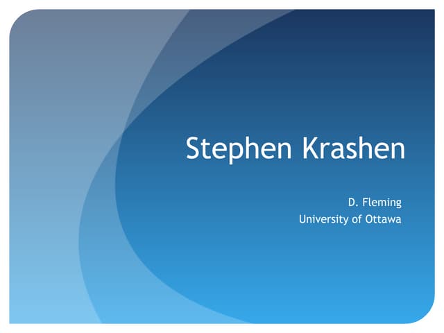 Krashen monitor model | PPTX