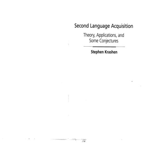 Krashen second lang acquisition | PDF