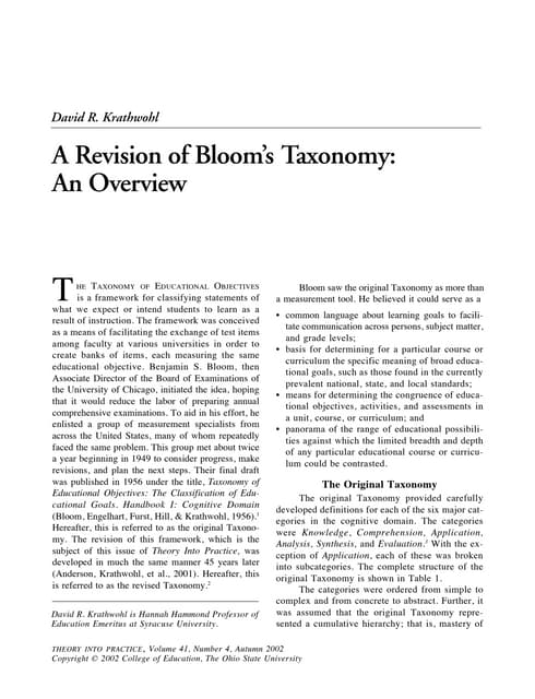 Bloom’s Taxonomy _ Center for Teaching _ Vanderbilt University.pdf | Educational Assessment ...