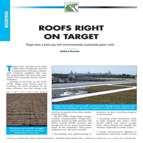 ROOFS RIGHT ON TARGET - sustainable green roofs brochure | PDF